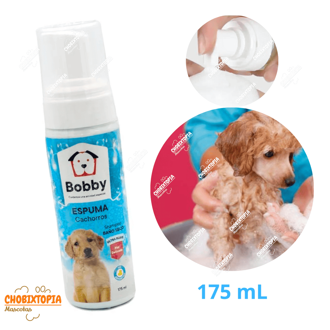 ESPUMA BAÑO BOBBY BAÑO SECO CACHORROS 175 ML – CHOBIXTOPIA